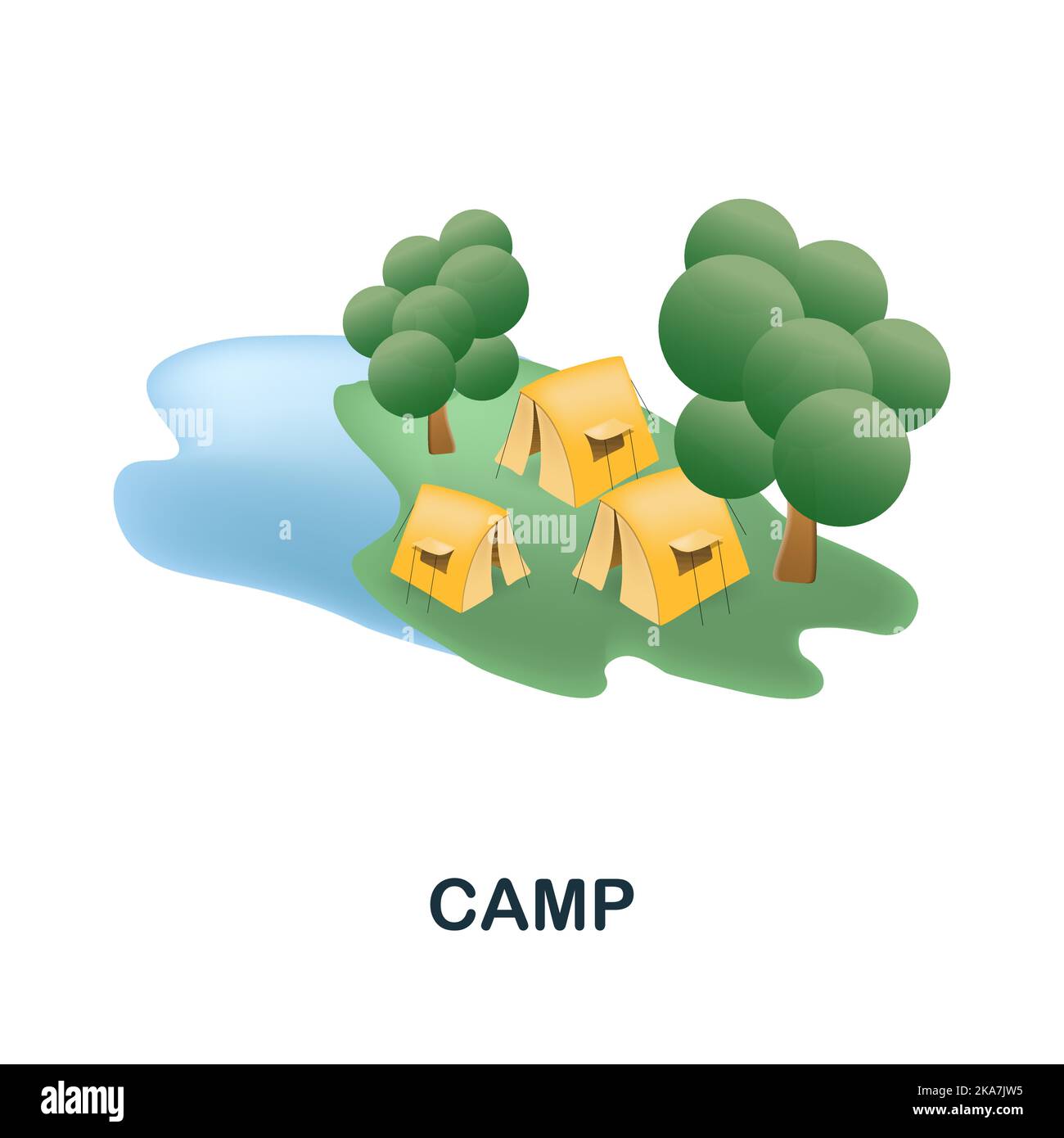 Camp icon. 3d illustration from resorts collection. Creative Camp 3d ...