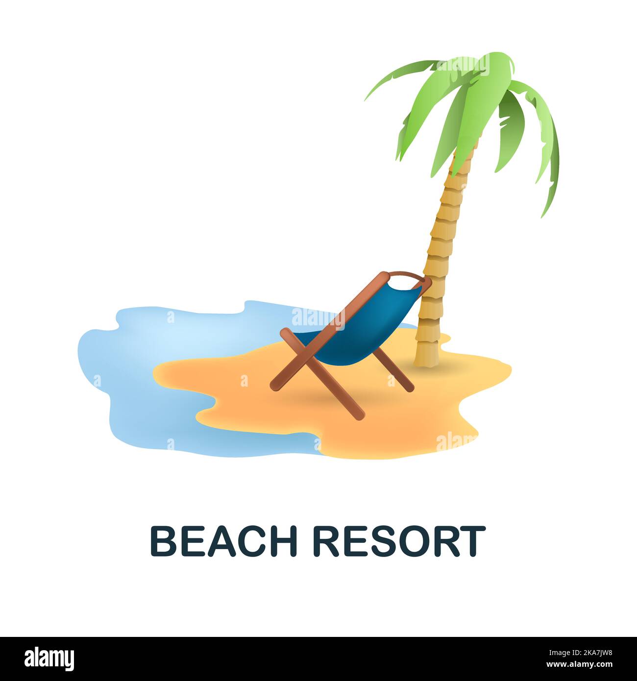 Beach Resort icon. 3d illustration from resorts collection. Creative ...