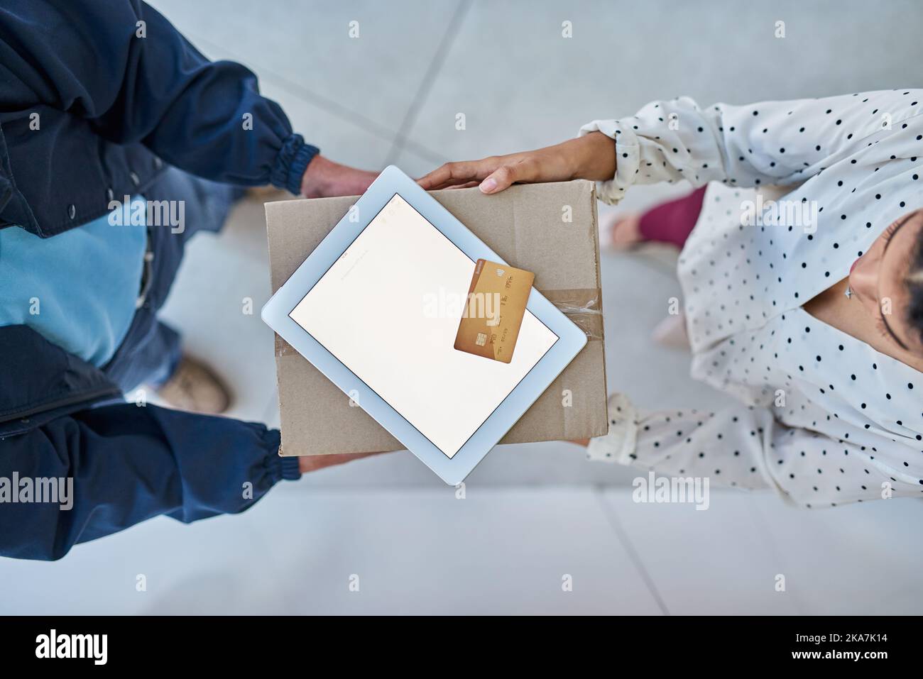 Signed, sealed and delivered. High angle shot of an unrecognizable ...