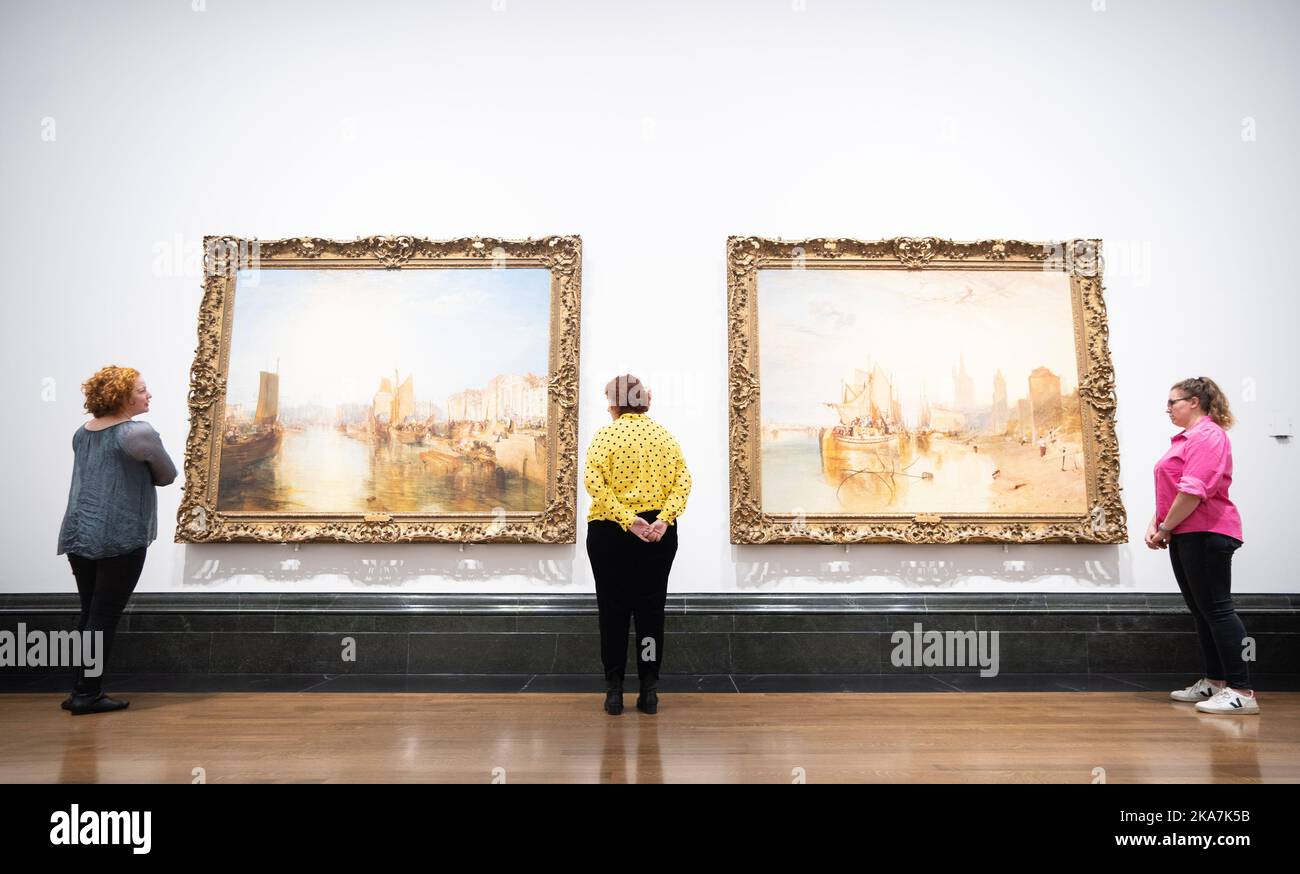 People attend the press view for the Turner on Tour exhibition at the ...
