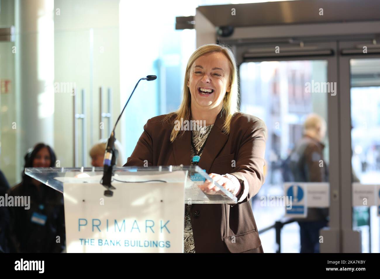 Elizabeth McCalmont store manager speaking at the opening of the ...