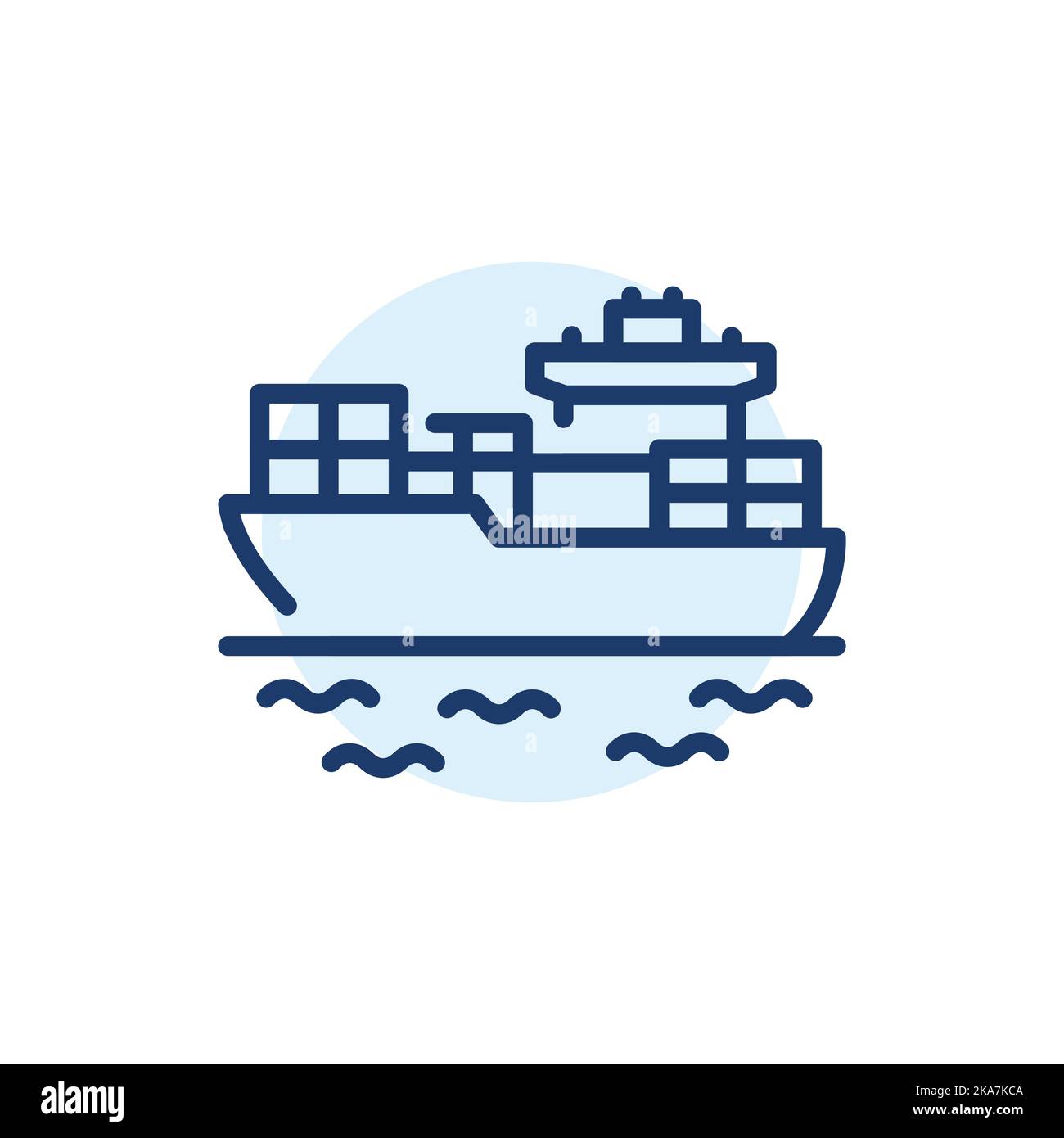 Cargo ship with containers olor line icon. Pictogram for web page Stock ...