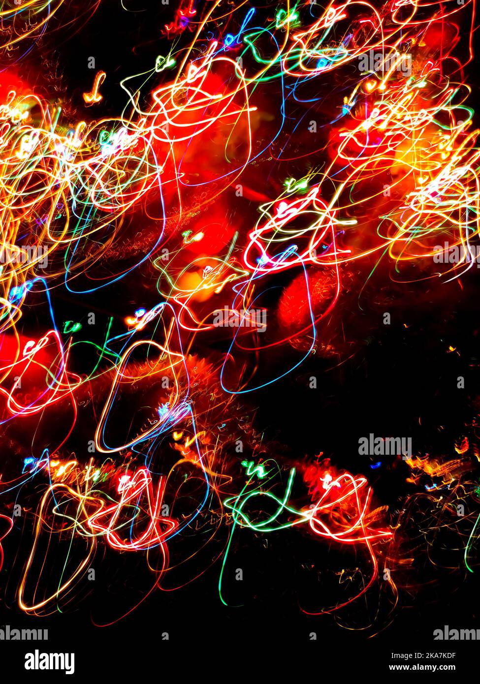 Blurry light painting abstract art texture on a black background Stock ...