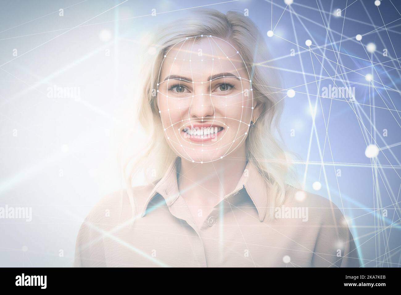 Biometric verification of a modern young woman. The Concept of a new ...