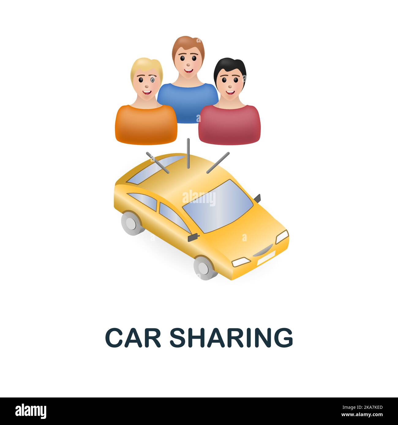 Car Sharing icon. 3d illustration from smart city collection. Creative ...