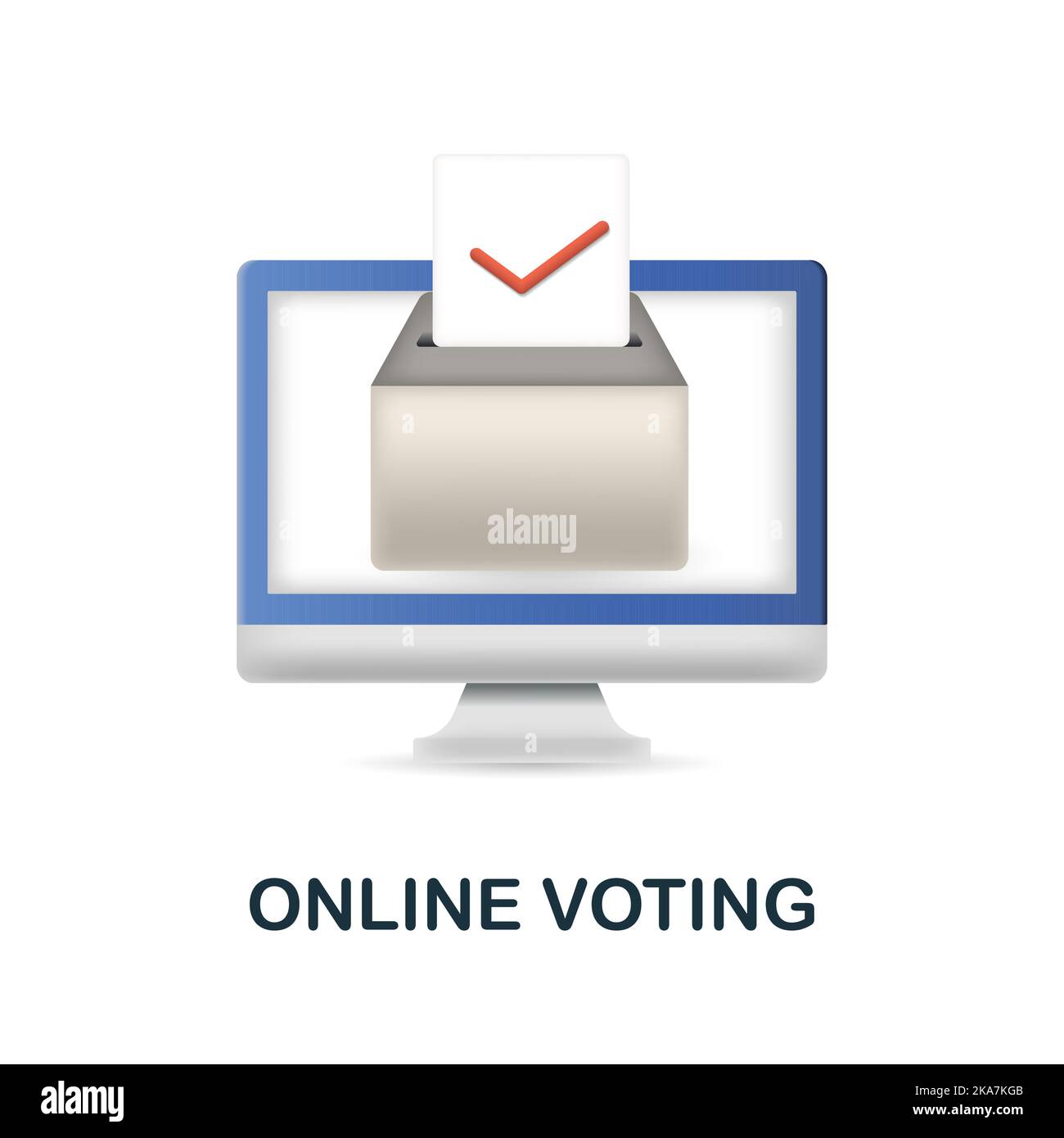 Online Voting icon. 3d illustration from smart city collection ...