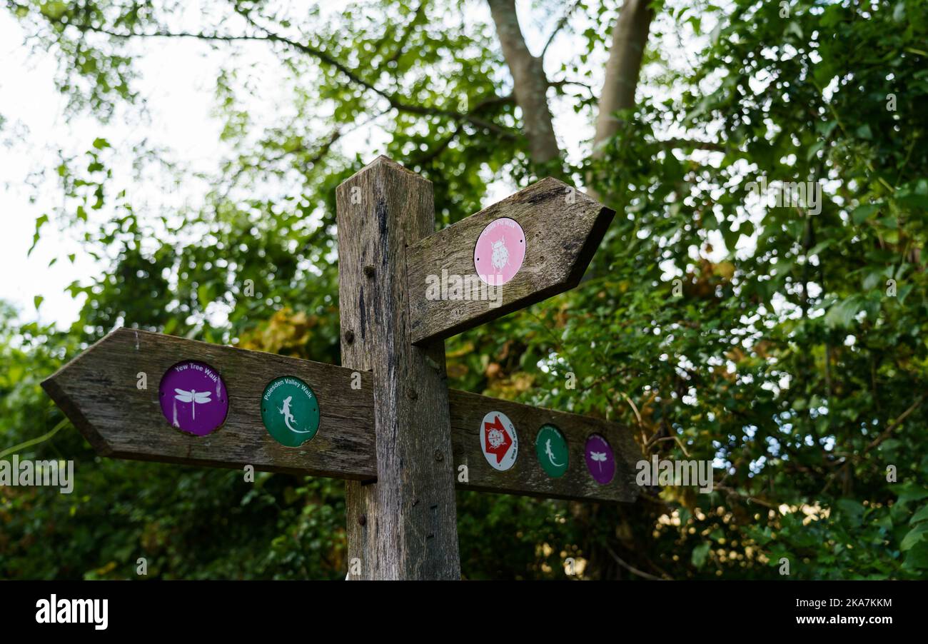 Walking Route Sign At Polesden Lacey Surrey Stock Photo - Alamy