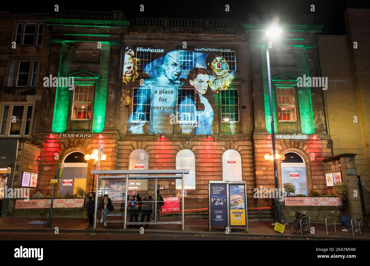 An image from the film The Wizard of Oz projected onto the Filmhouse in ...