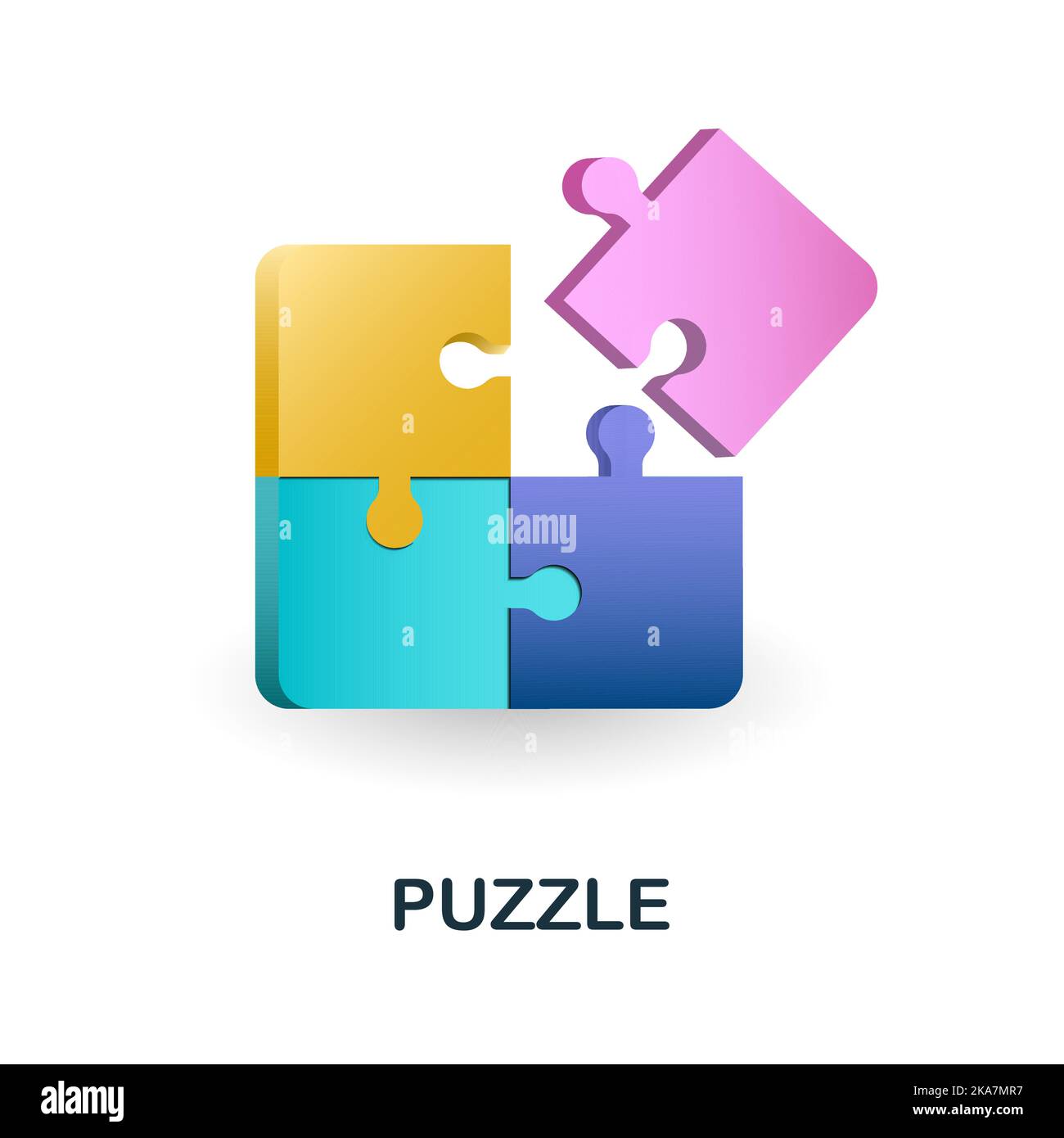 Puzzle icon. 3d illustration from table games collection. Creative ...
