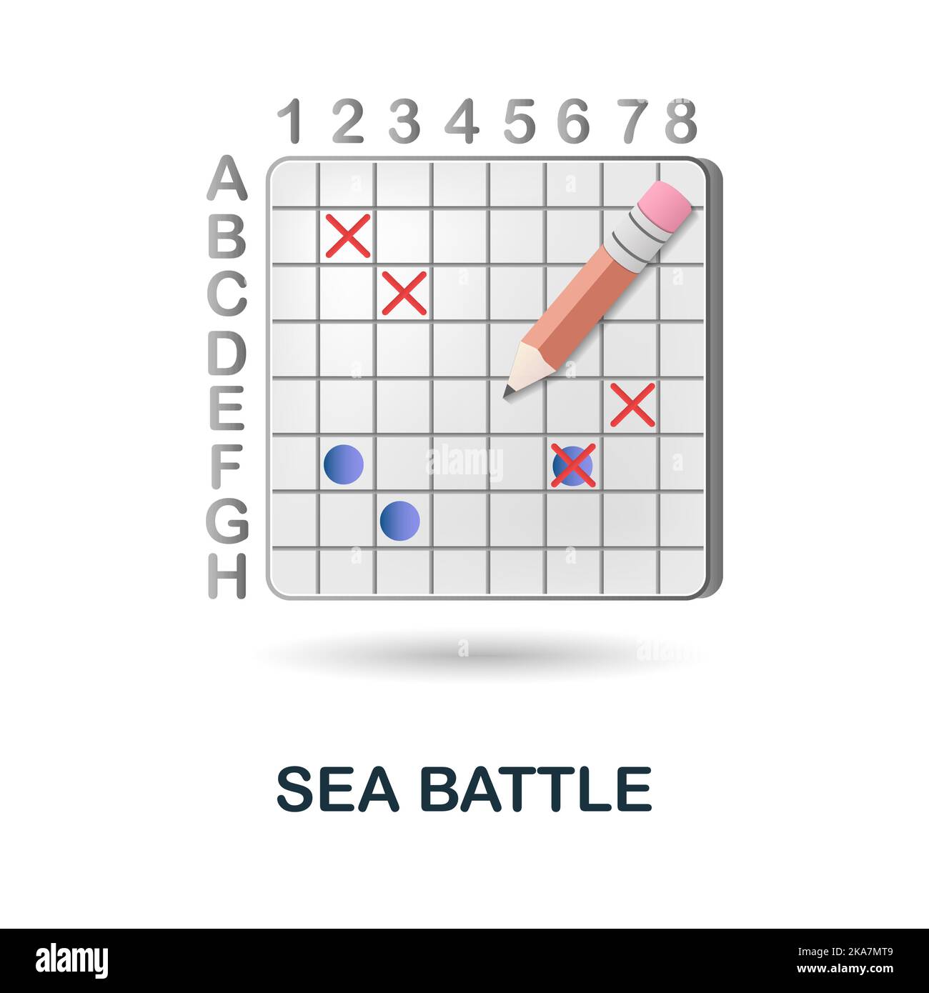 Sea Battle icon. 3d illustration from table games collection. Creative ...