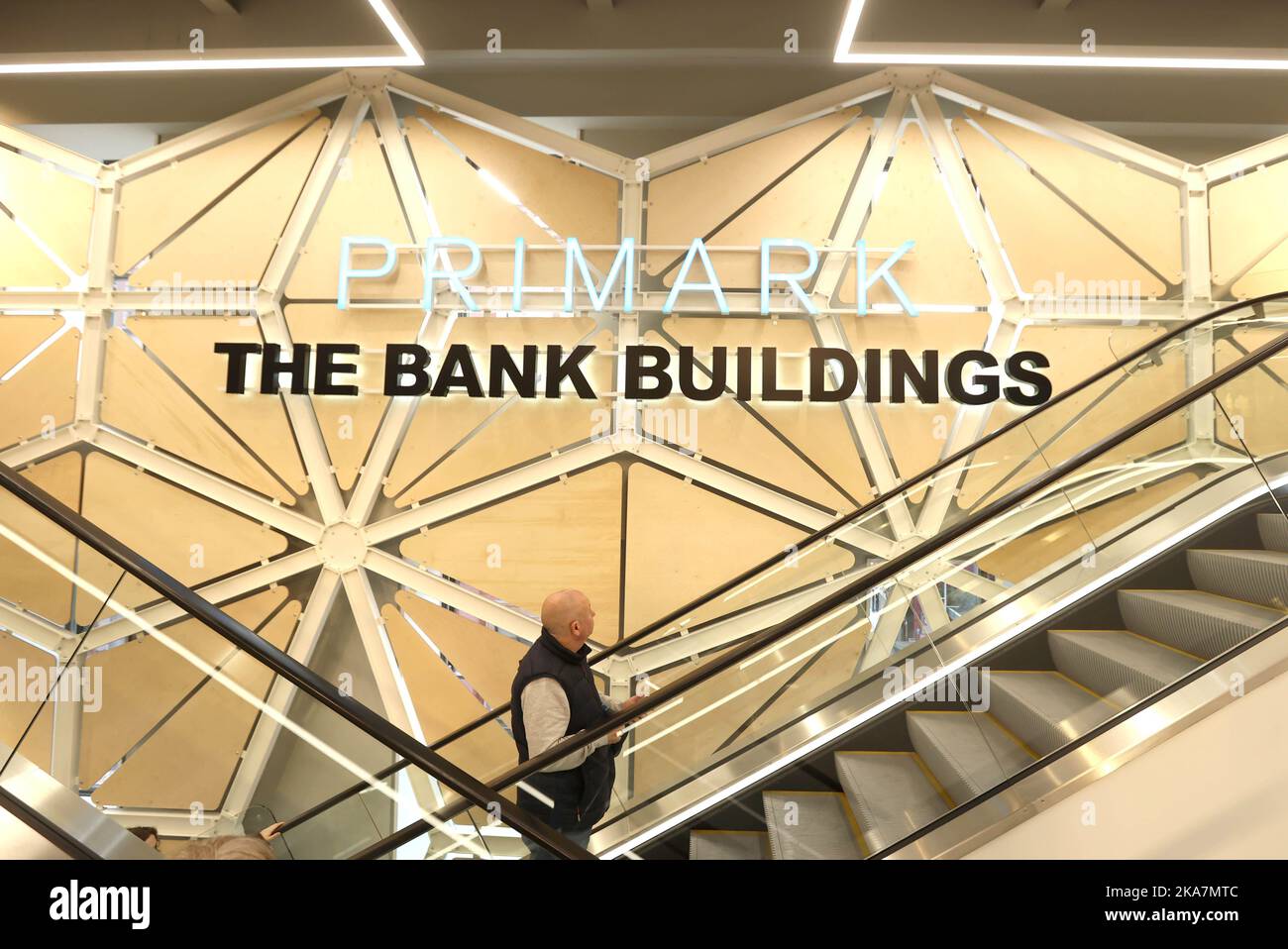 Customers in the Primark store in the historic five-storey Bank ...