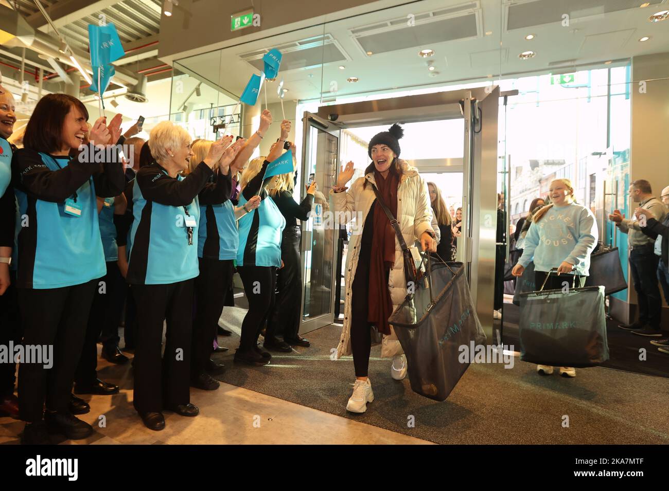 Customers enter the Primark store in the historic five-storey Bank ...