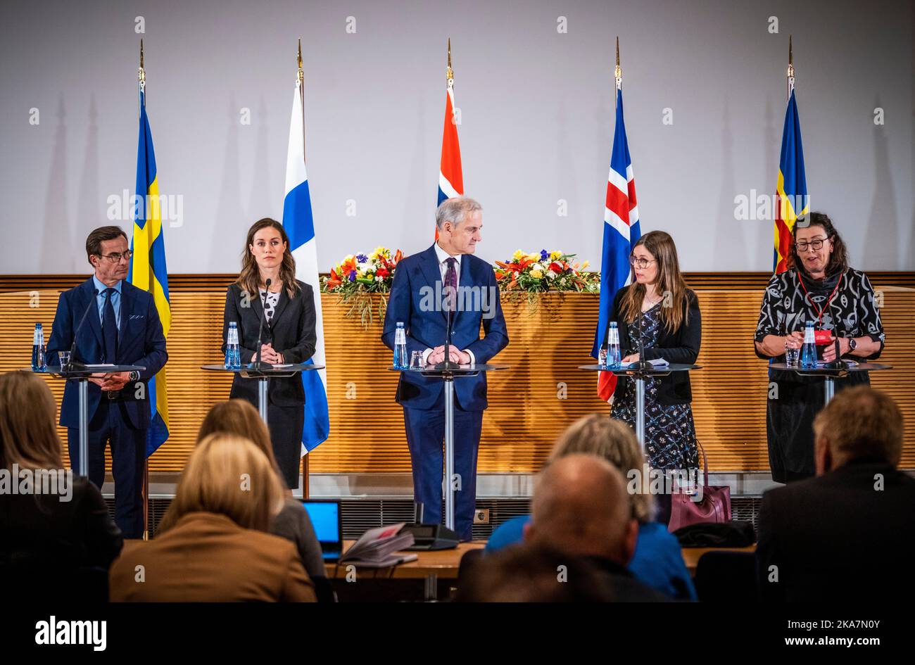 Helsinki, Finland 20221101.From left: Sweden's Prime Minister Ulf Kristersson, Finland's Prime ...