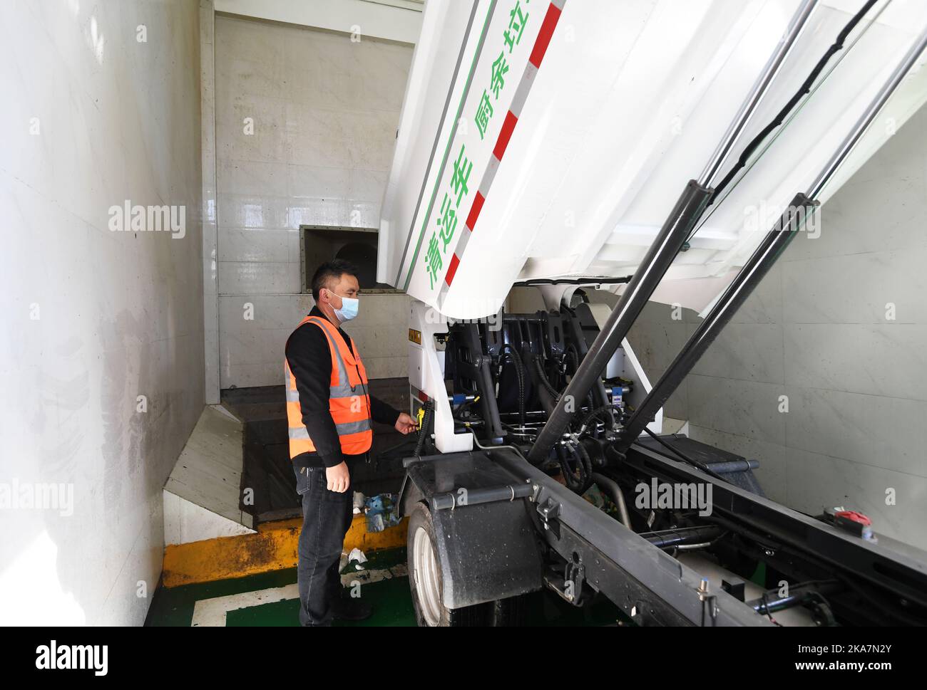 GUIYANG, CHINA - NOVEMBER 1, 2022 - A sanitation worker operates a ...