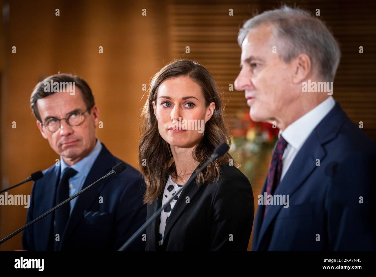 Helsinki, Finland 20221101.Finland's Prime Minister Sanna Marin, Sweden's Prime Minister Ulf ...