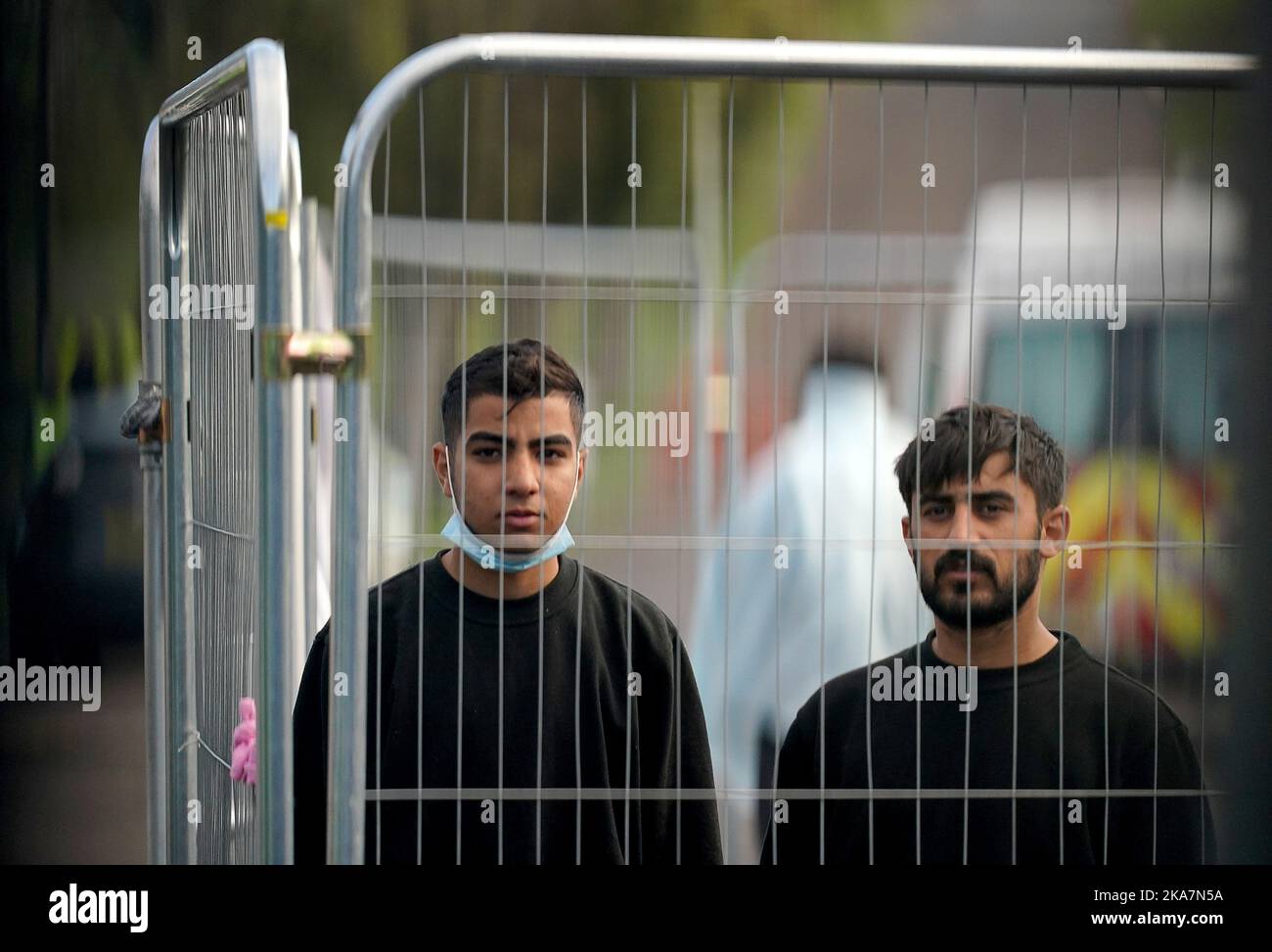 People thought to be migrants inside the Manston immigration short-term ...