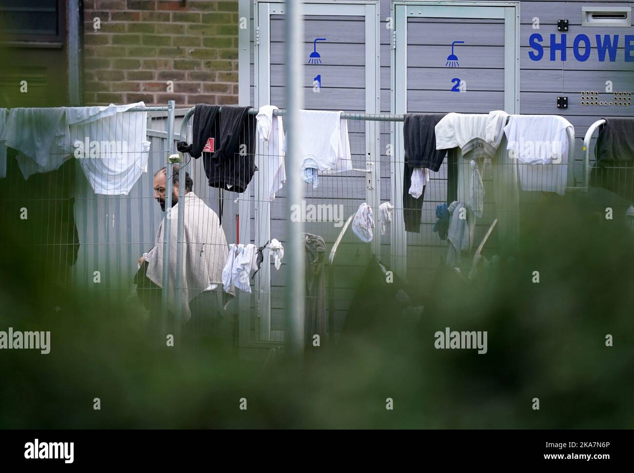 People thought to be migrants inside the Manston immigration short-term ...
