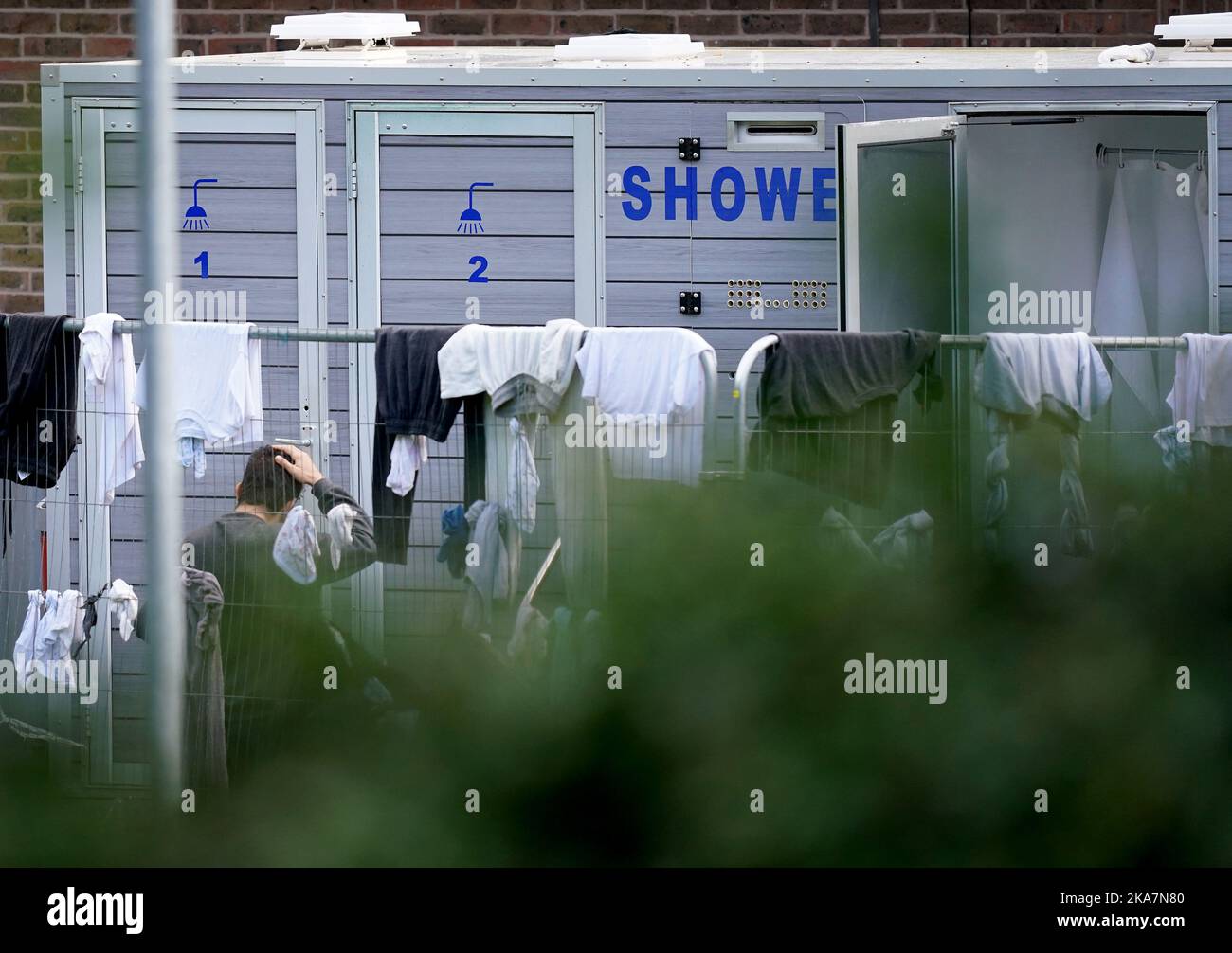 People thought to be migrants inside the Manston immigration short-term ...