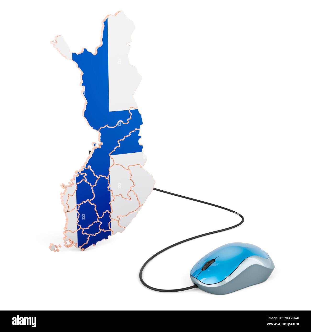 Internet network in Finland concept. 3D rendering isolated on white ...