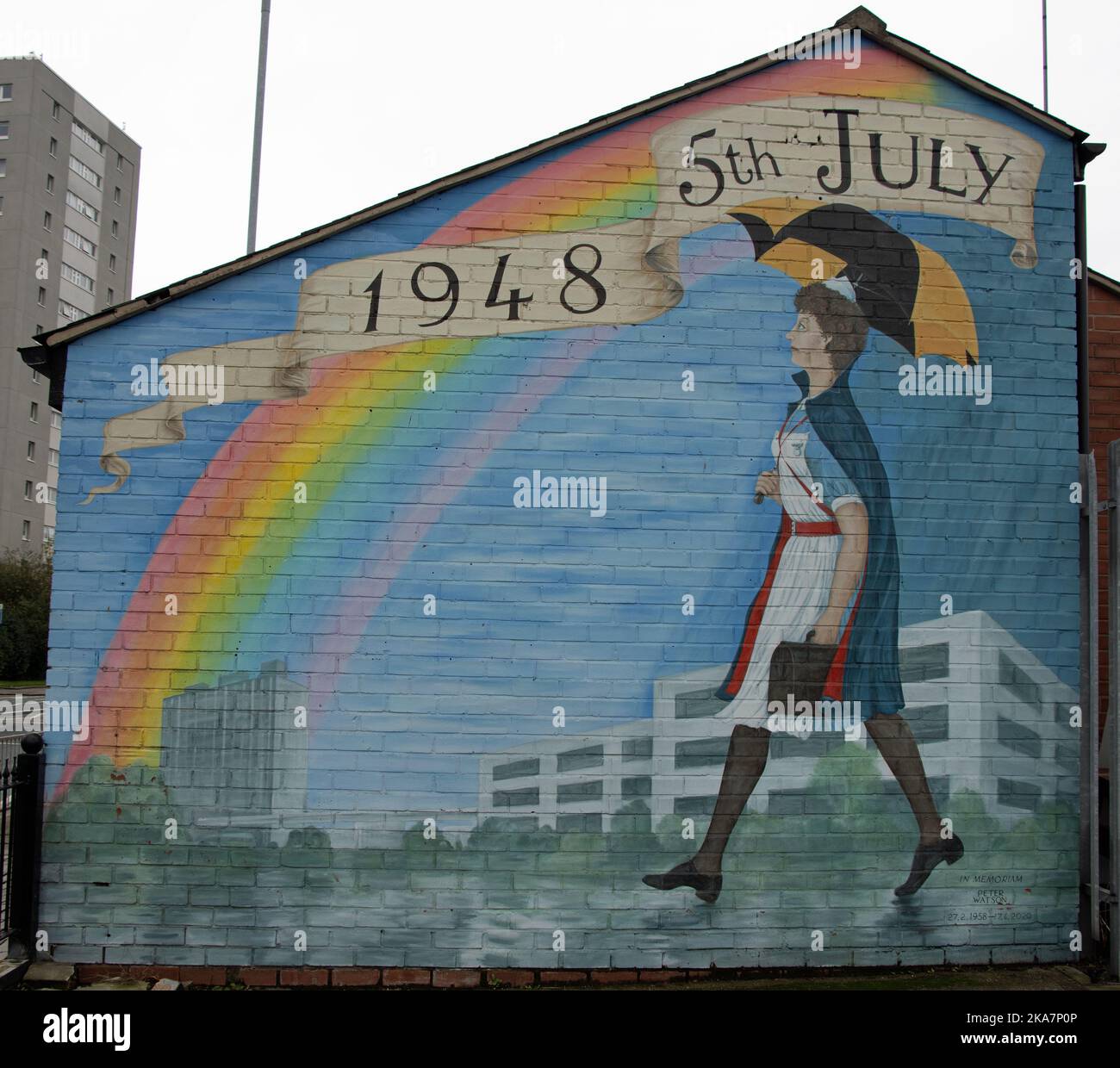 NHS Anniversary Celebration mural Stock Photo - Alamy