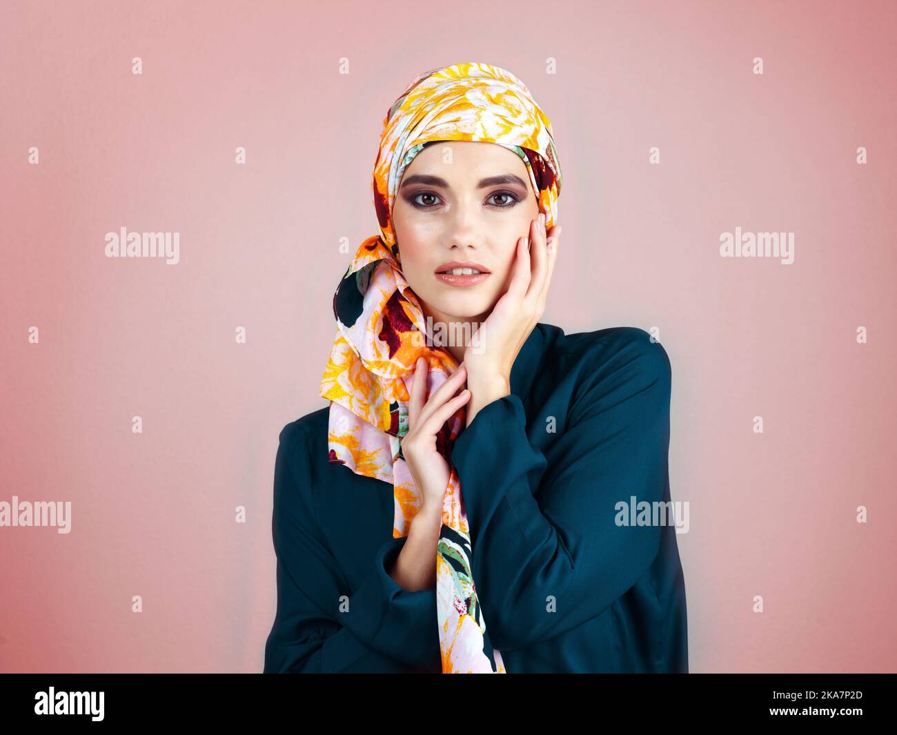 She brings the color out even more. Studio portrait of a confident ...