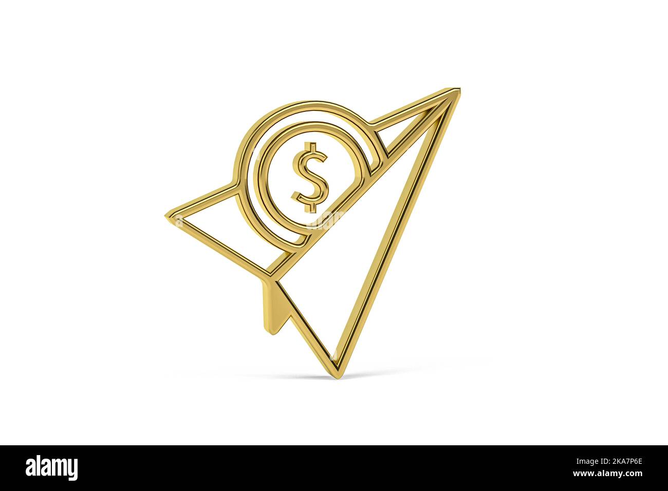 Golden 3d money transfer icon isolated on white background - 3d render ...