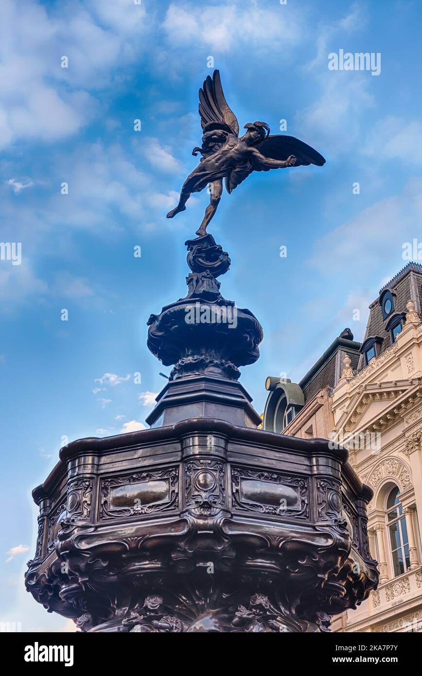 Shaftesbury Memorial Fountain, also known as Eros Statue, iconic ...