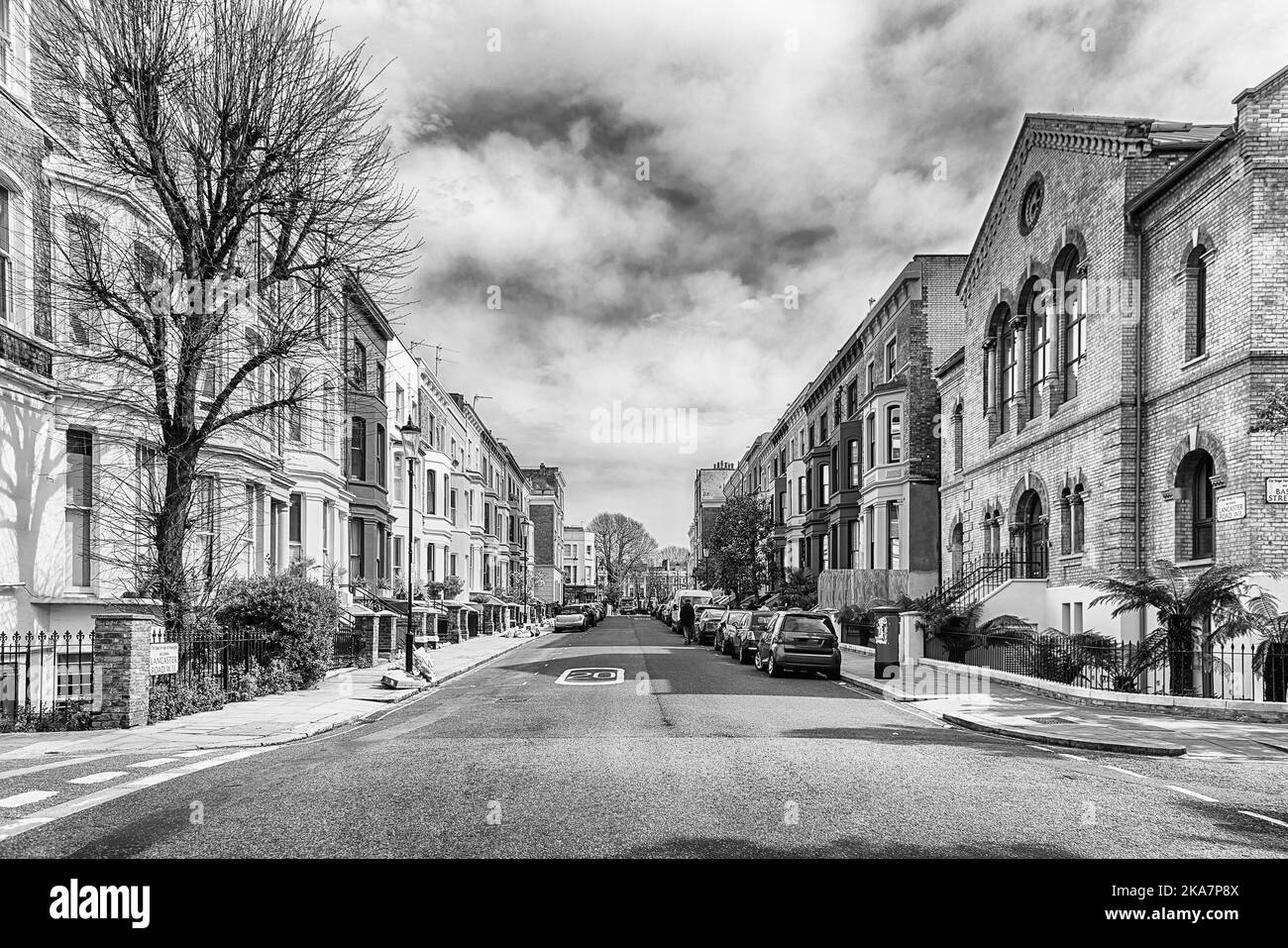 Walking among the picturesque and colorful buildings in Lancaster Road ...