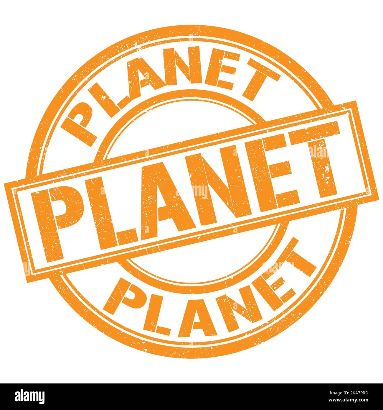 PLANET text written on orange round stamp sign Stock Photo - Alamy