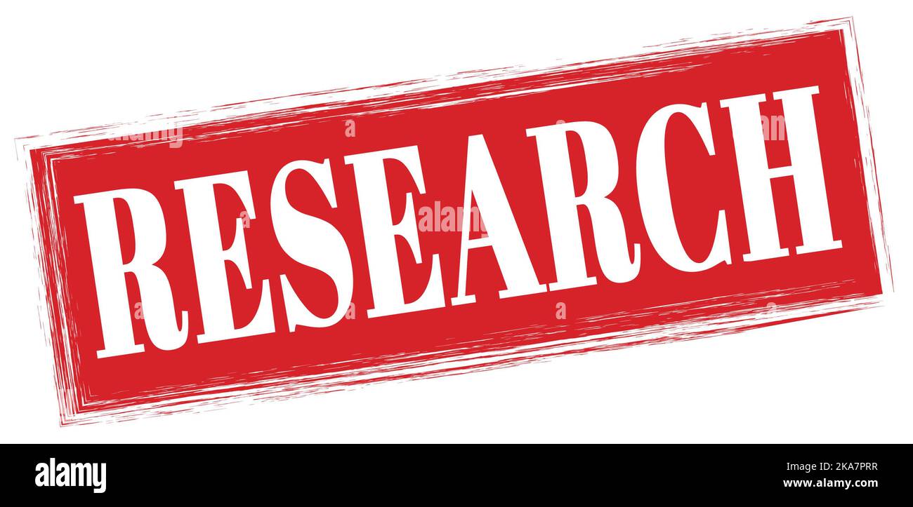RESEARCH text written on red rectangle stamp sign Stock Photo - Alamy