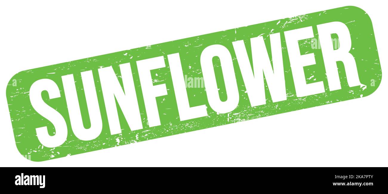 SUNFLOWER text written on green grungy stamp sign Stock Photo - Alamy