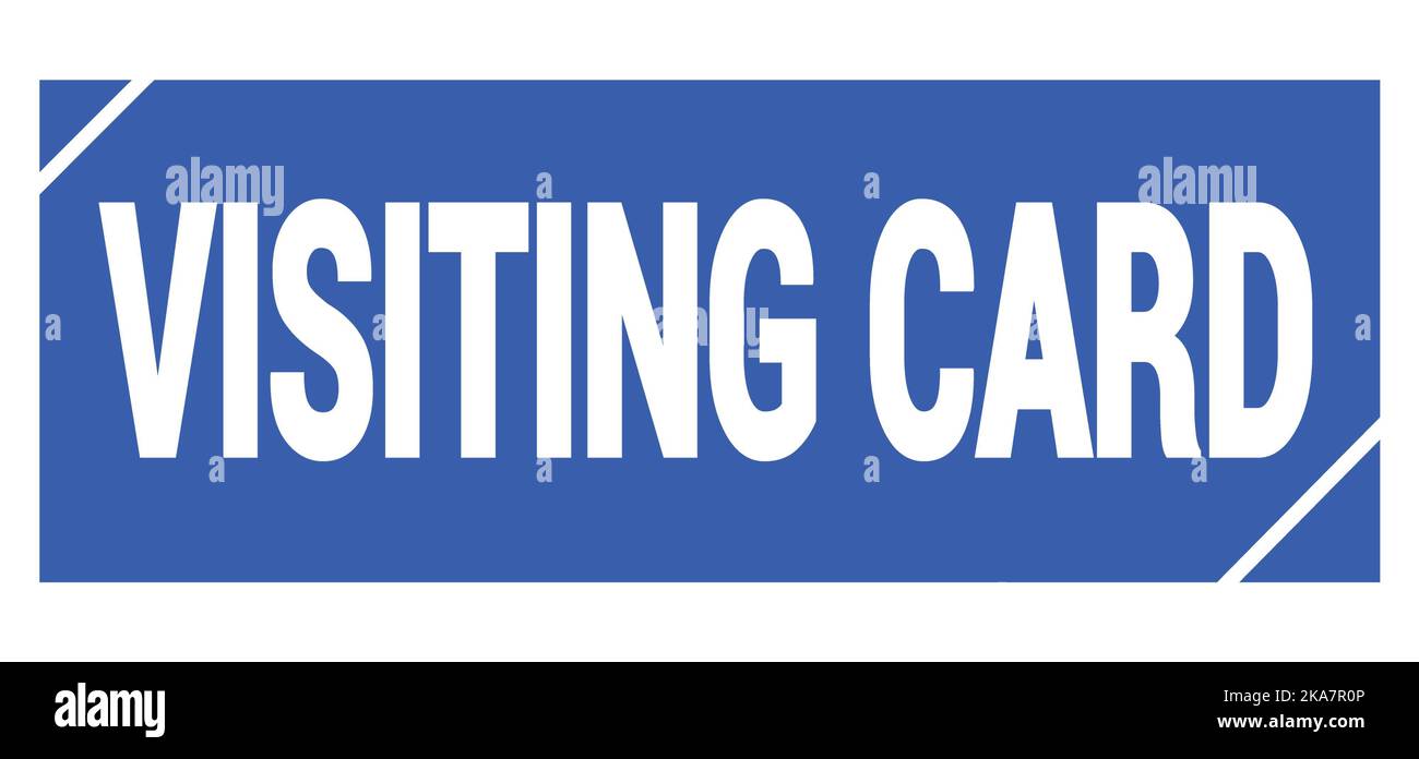 VISITING CARD text written on blue grungy stamp sign Stock Photo - Alamy