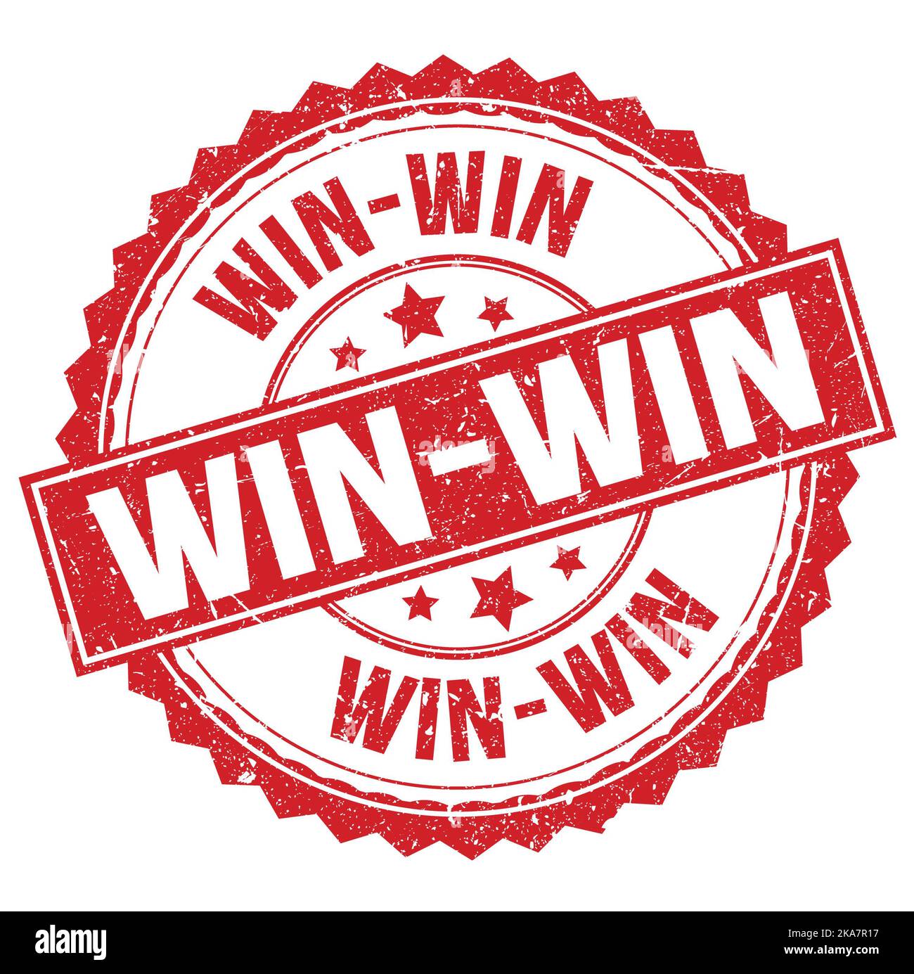 WIN-WIN text written on red round stamp sign Stock Photo - Alamy