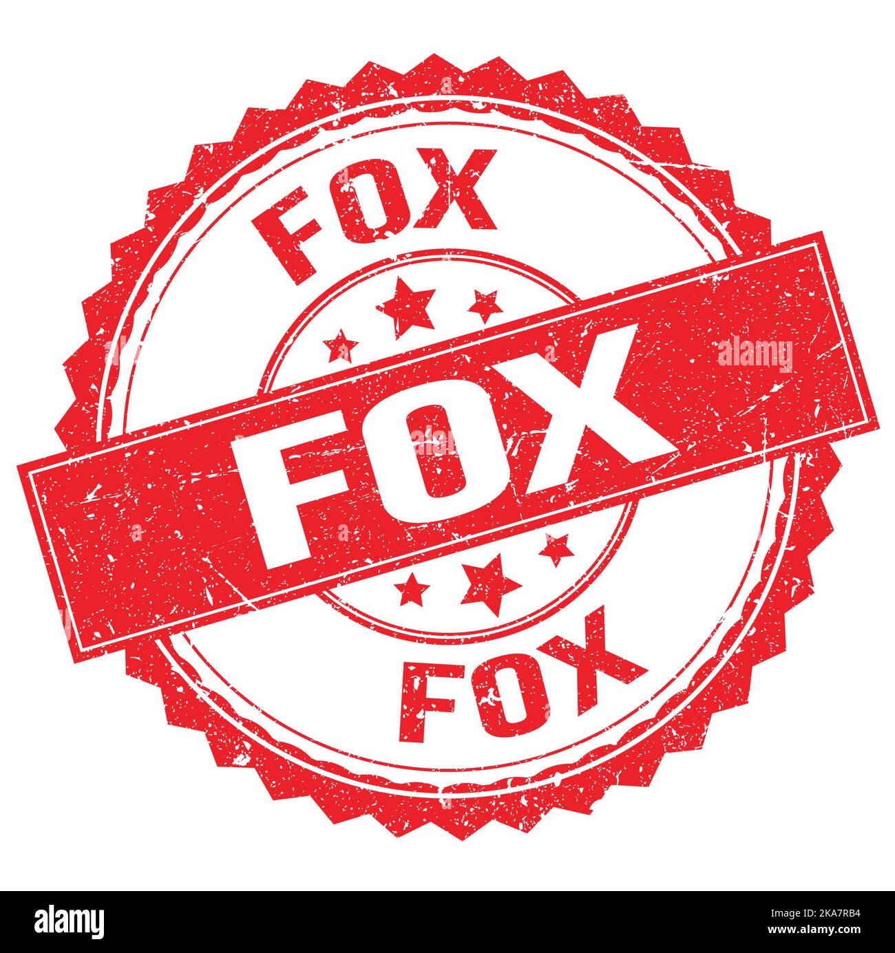 FOX text written on red round stamp sign Stock Photo - Alamy