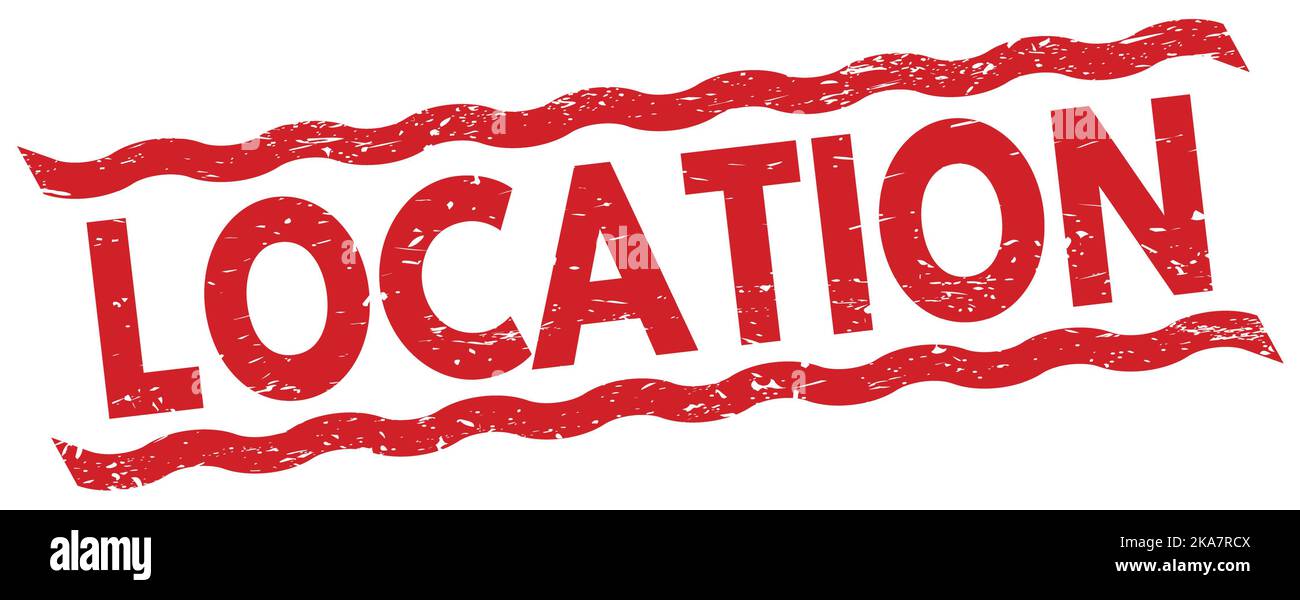 LOCATION text written on red lines stamp sign Stock Photo - Alamy
