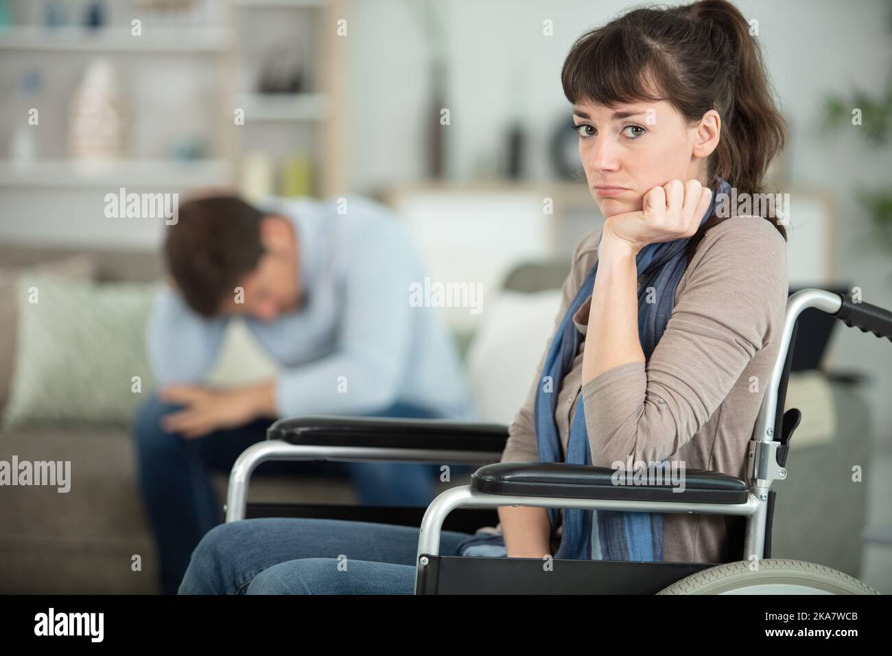 desperate disabled person on wheelchair Stock Photo - Alamy