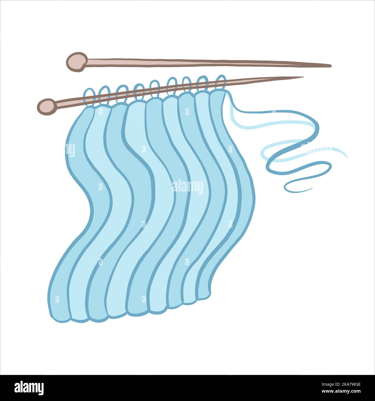 Vector color illustration of sample of knitted pattern on knitting ...