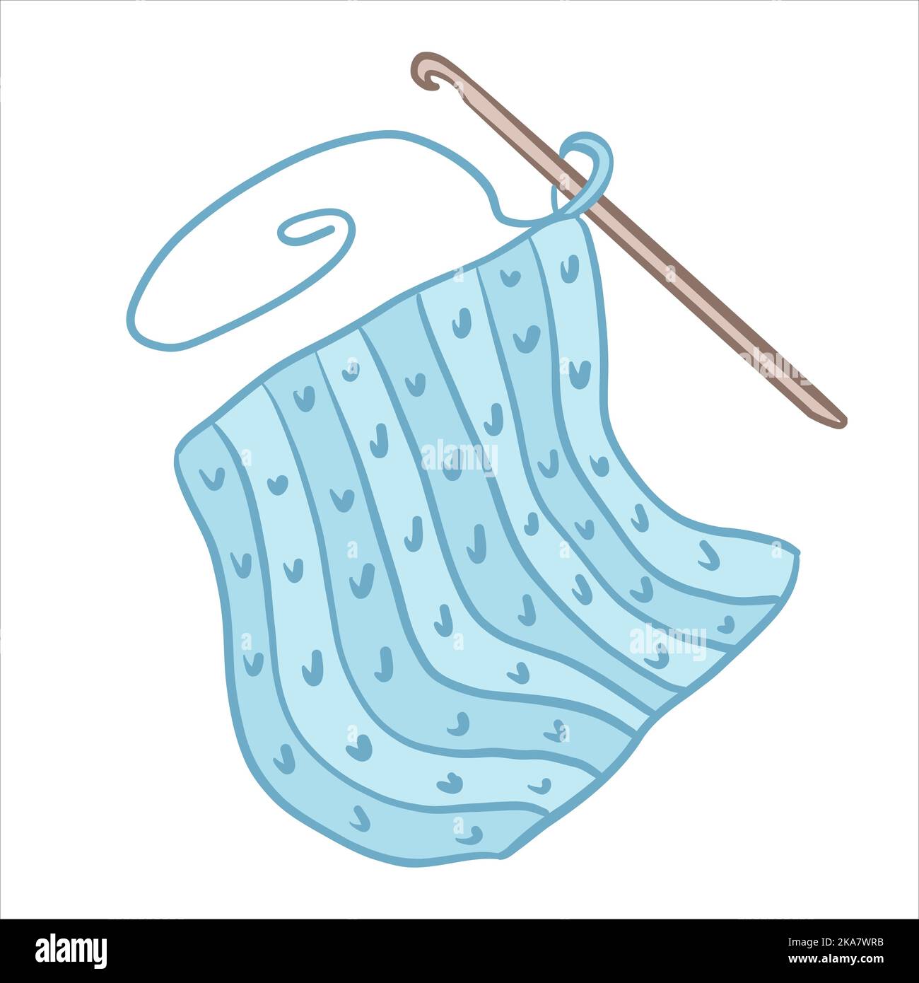 Vector color illustration of sample of knitted pattern on knitting ...