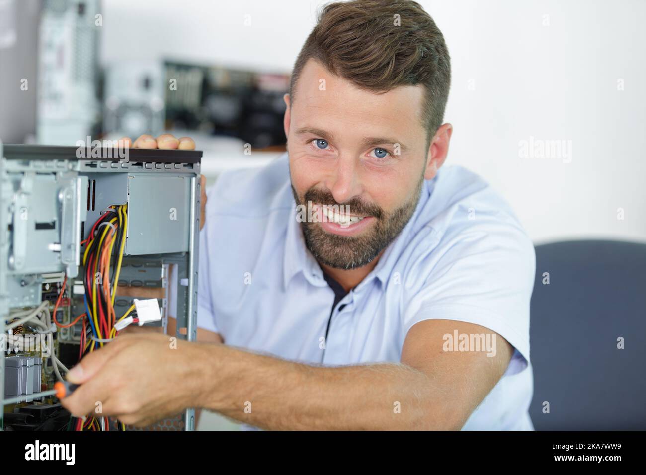 Cleaning computer system from dust hi-res stock photography and images ...