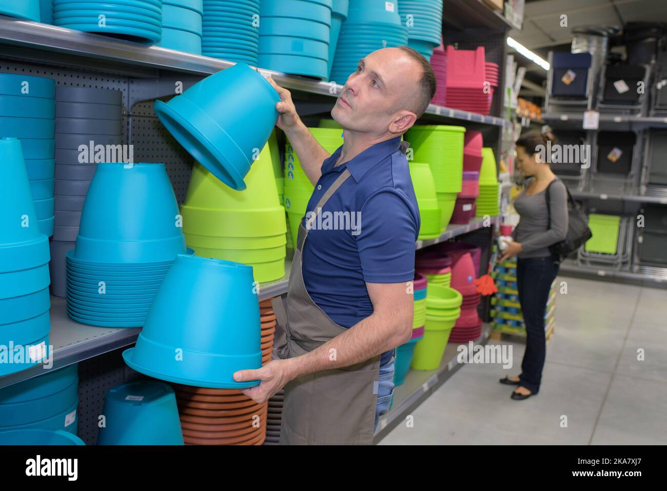 flower pots in a large supermarket Stock Photo - Alamy