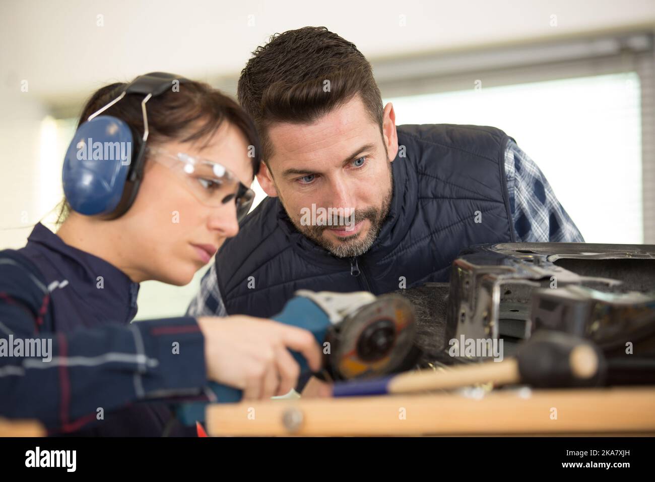 Worker automate machine on industrial hi-res stock photography and ...
