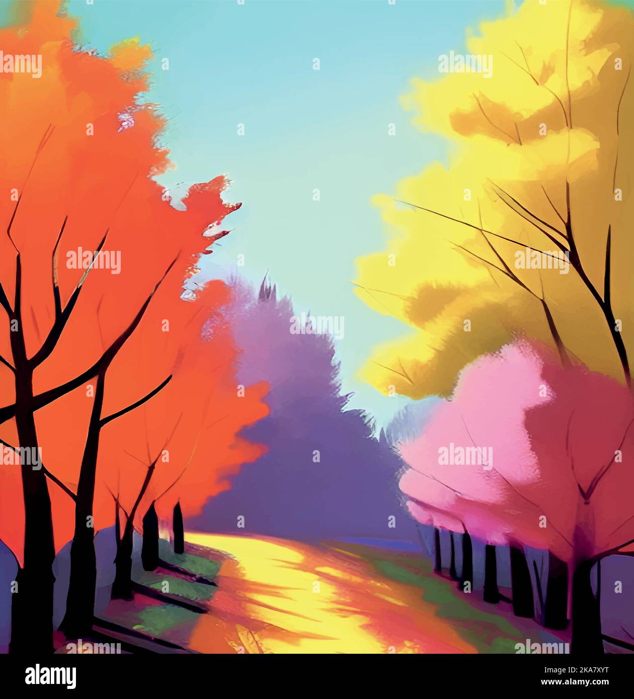 Sunny day with maple leaf Stock Vector Images - Alamy