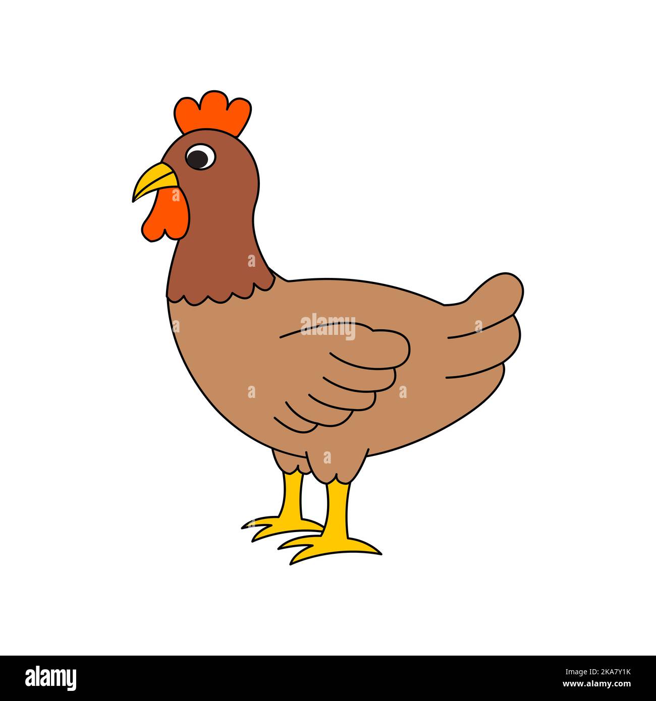 cute animal of hen on cartoon version,vector illustration Stock Vector ...