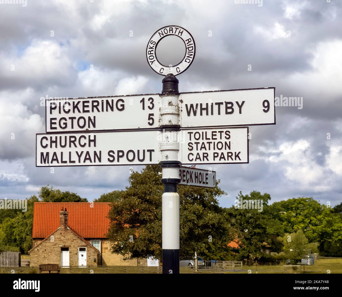 Road Sign in Goathland, North York Moors, England, UK Stock Photo - Alamy