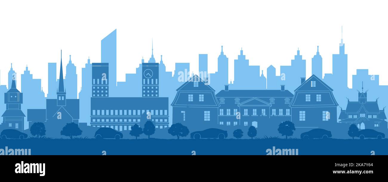 Norway famous landmarks by silhouette style,vector illustration Stock ...