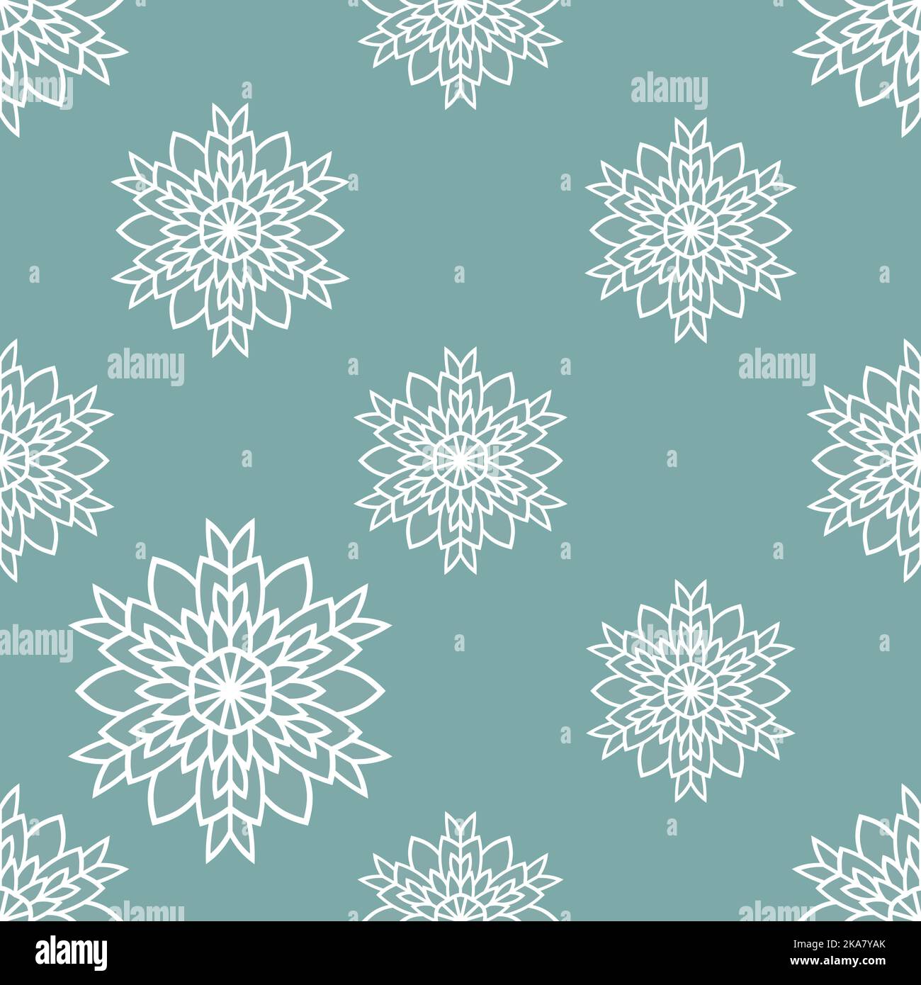 Winter seamless pattern with white snowflakes on blue background ...