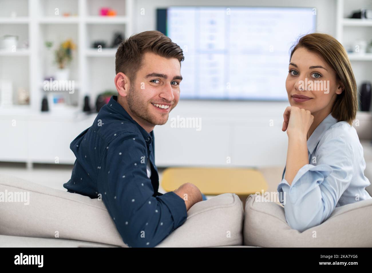 Couple enjoying room service hi-res stock photography and images - Alamy