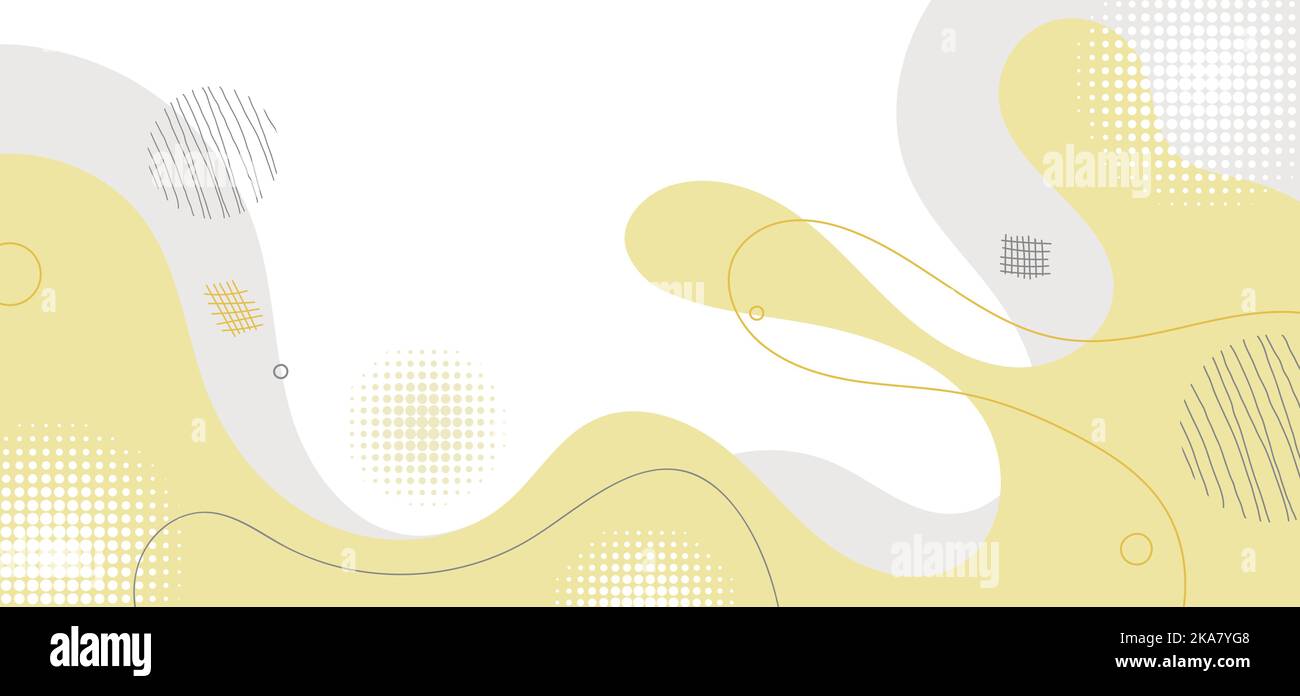 Abstract yellow doodle template design decorative artwork style ...