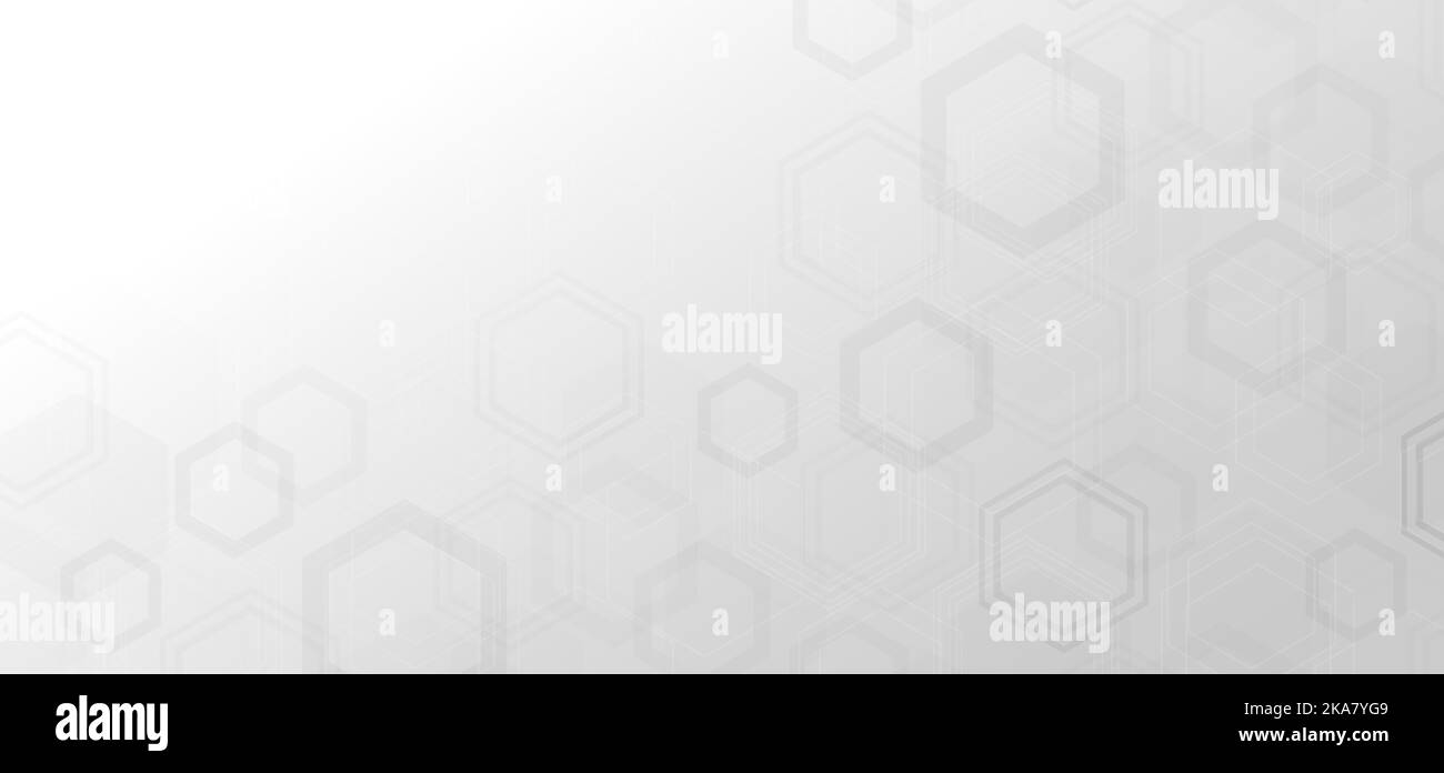 Abstract gray and white hexagonal pattern tech template. Widely design ...