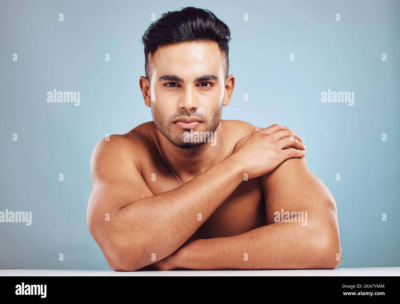 Skincare, wellness and male beauty with india model for cosmetics ...